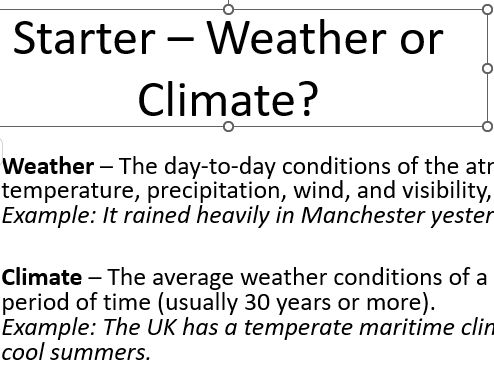 AQA GCSE Geography Evidence of Climate Change | Teaching Resources