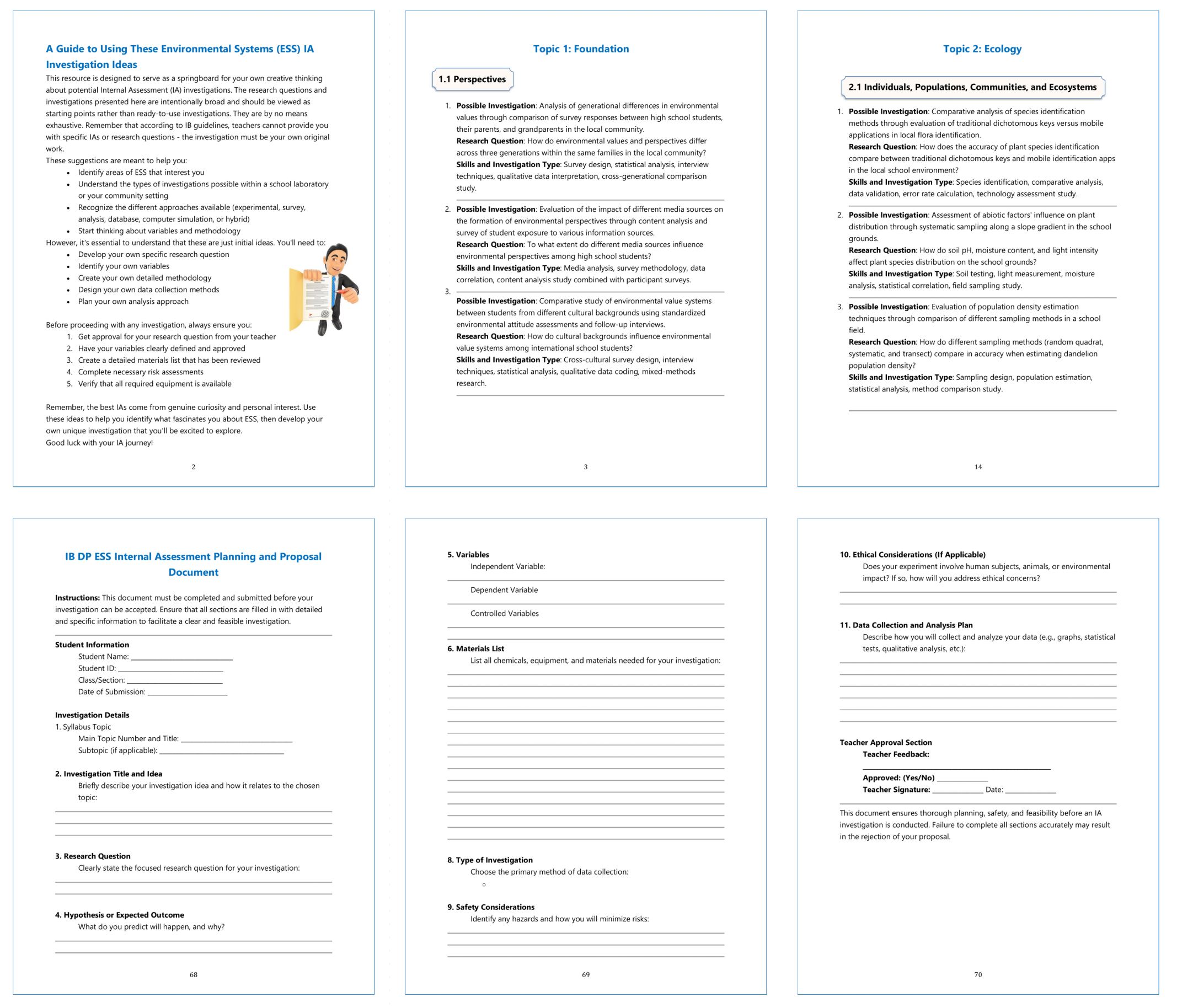 275 IB DP Environmental ESS Internal Assessment (IA) Ideas 2026 ...
