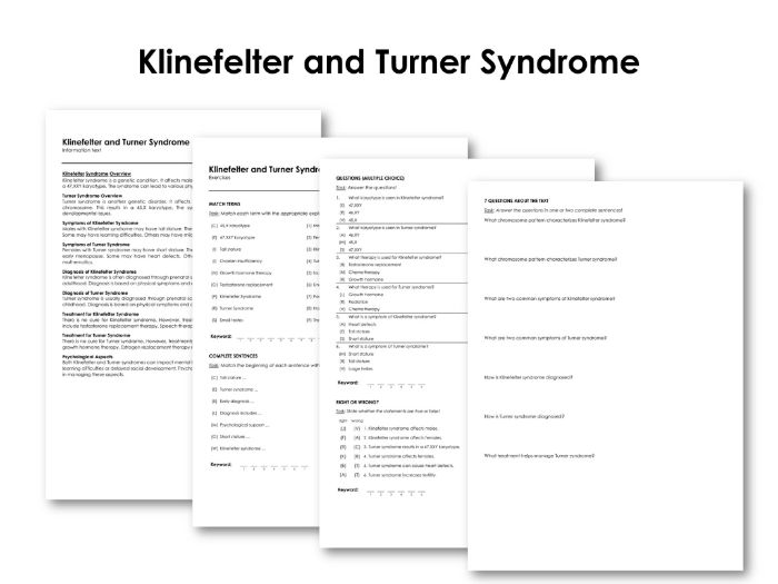 Klinefelter and Turner Syndrome | Teaching Resources