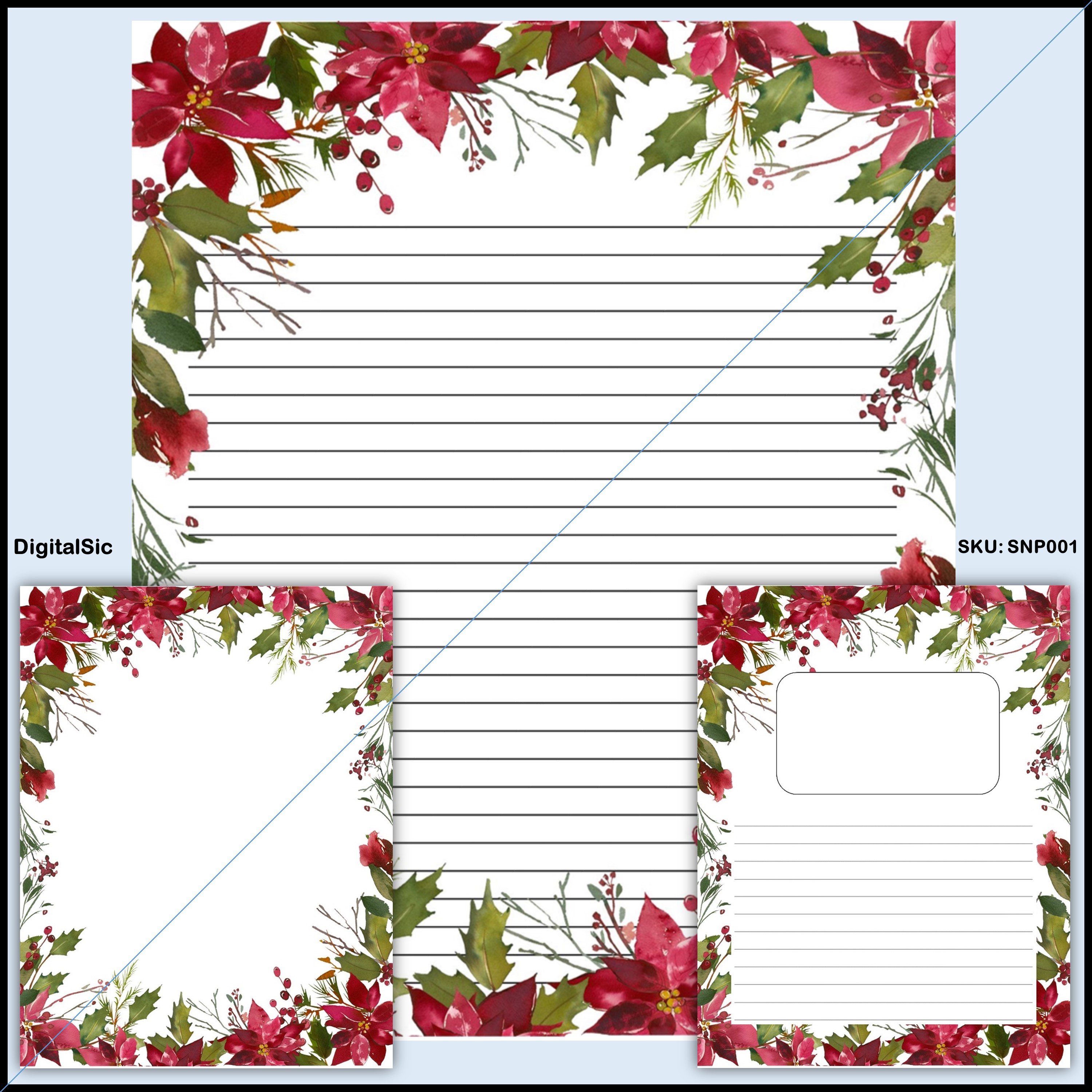 Decorative Page Border & Frame, Blank & Lined Writing Paper, Picture ...