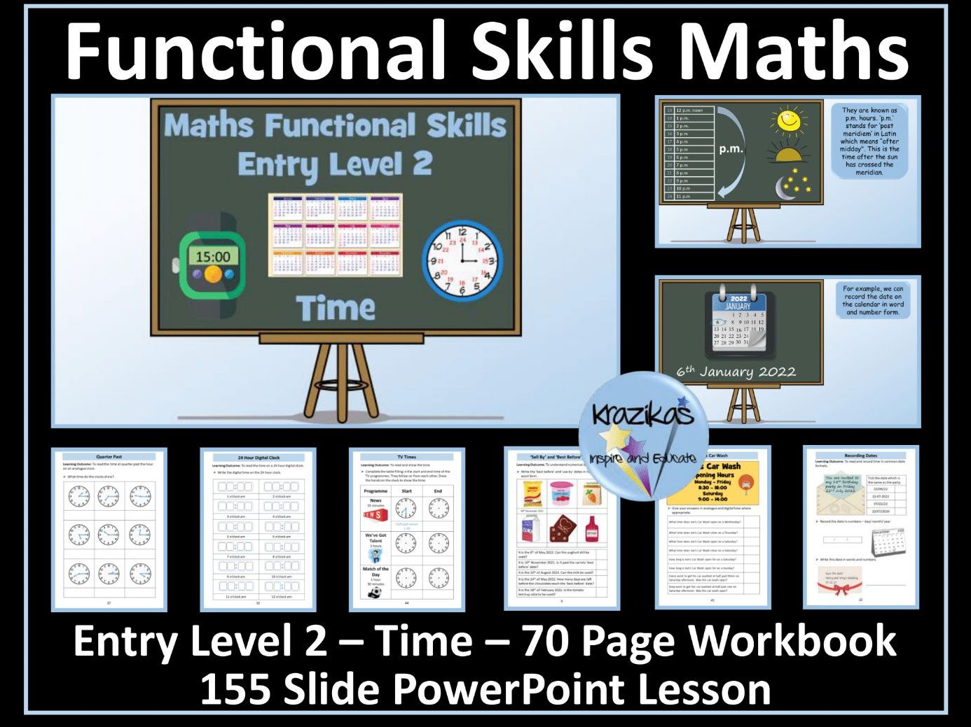 Functional Skills Maths Entry Level 2 Time Teaching Resources