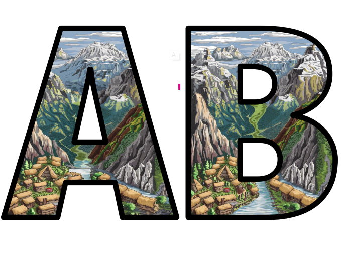 Andes Mountains (South America) Lettering Set Display Title Letters ...