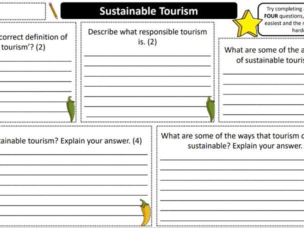 Sustainable Tourism - Worksheet | Teaching Resources