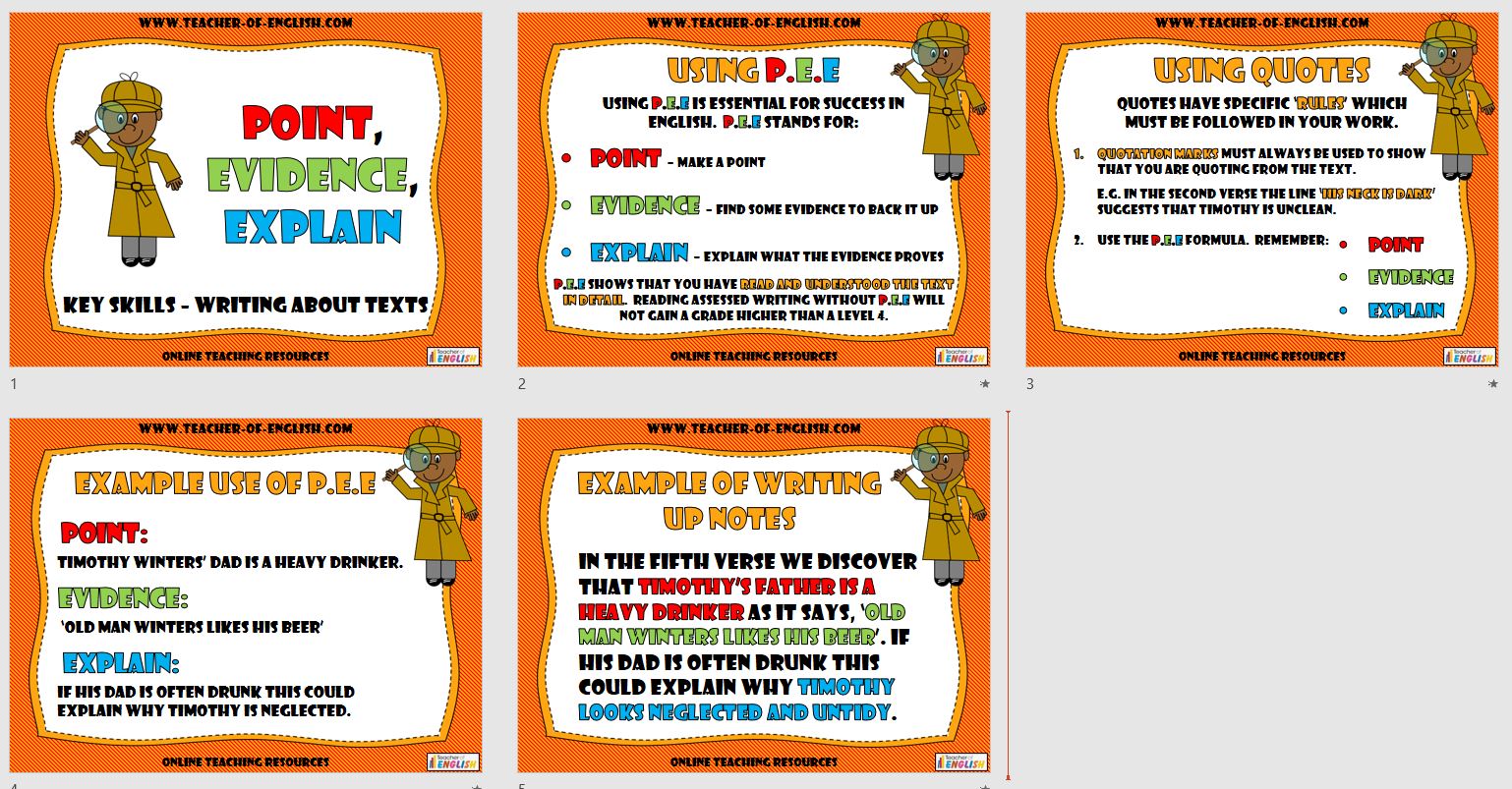 Point, Evidence, Explain | Teaching Resources
