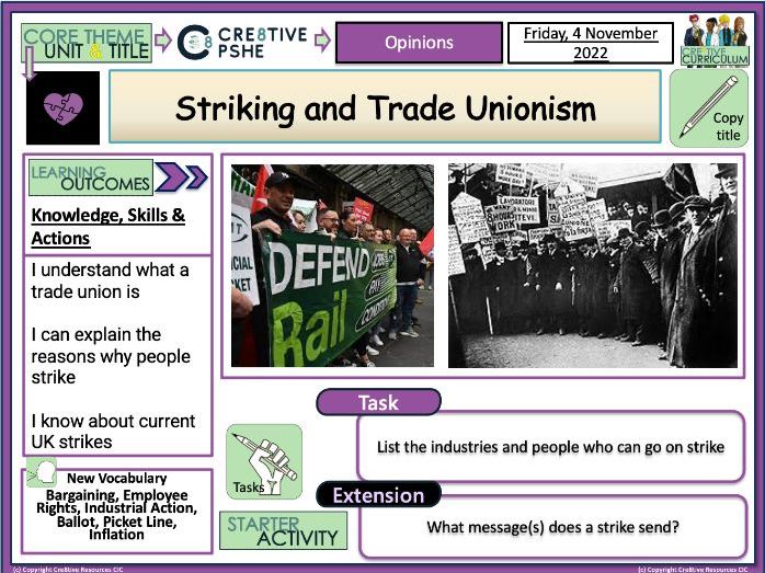 Striking and Trade unionism | Teaching Resources
