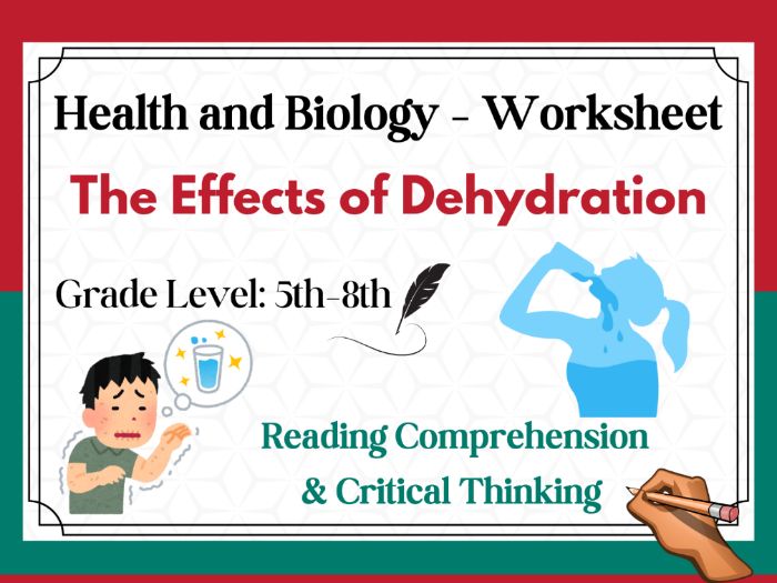The Effects of Dehydration: Reading Comprehension Passages & Questions ...