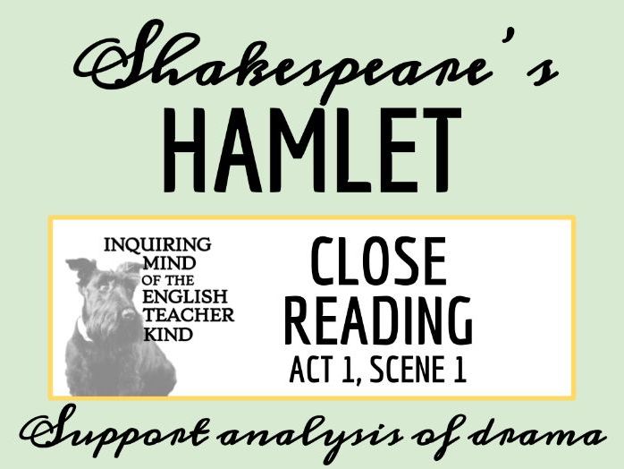 Hamlet Act 1 Scene 1 Close Reading Worksheet | Teaching Resources
