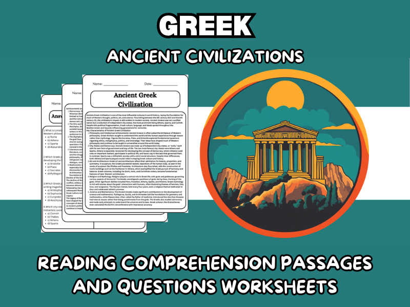 Greek - Ancient Civilizations Reading Comprehension Passages and ...