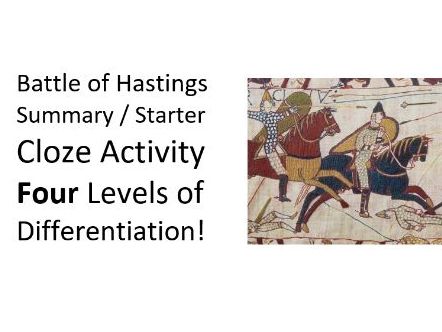 Battle of Hastings Cloze: 4 levels of differentiation | Teaching Resources