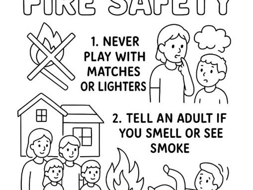 Fire Safety Advice Colouring Sheet | Teaching Resources