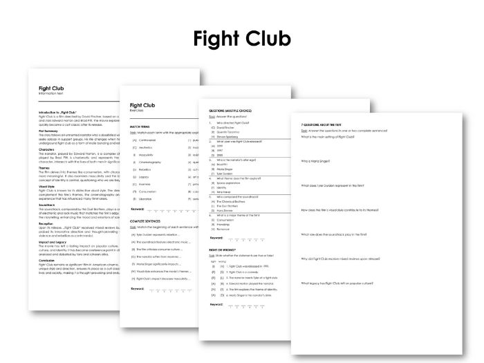 The Movie "Fight Club" | Teaching Resources