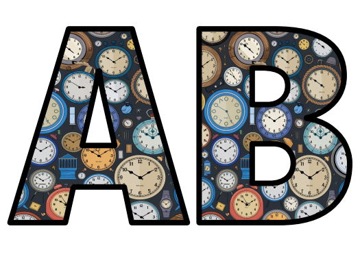 Many Clock Faces Time Hours Lettering Set Display Title Letters Numbers ...