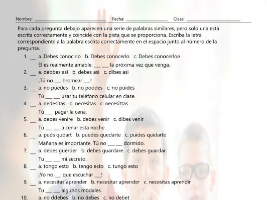 Modals of Obligation, Necessity, and Prohibition Spelling Challenge ...