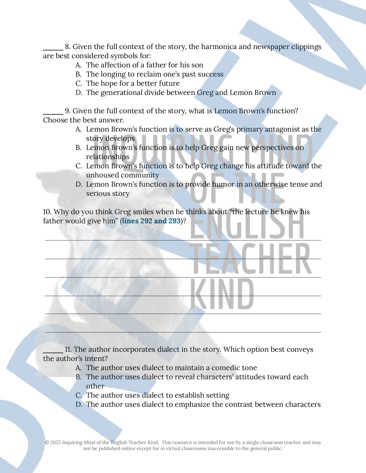 "The Treasure of Lemon Brown" by Walter Dean Myers Close Reading ...