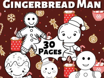 Gingerbread Man Coloring Pages – 30 Mindfulness Christmas Coloring ...