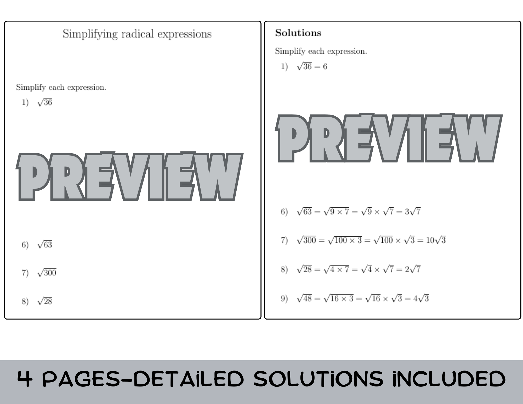 Radical Expressions Worksheet Simplifying Guarantee Radical