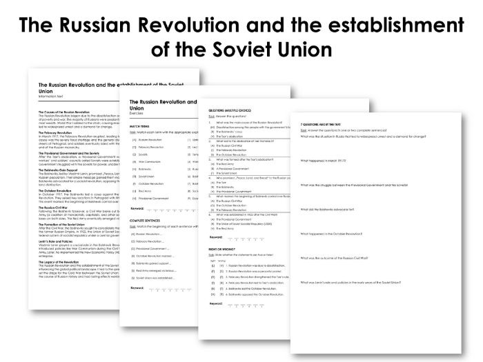 The Russian Revolution and the establishment of the Soviet Union ...