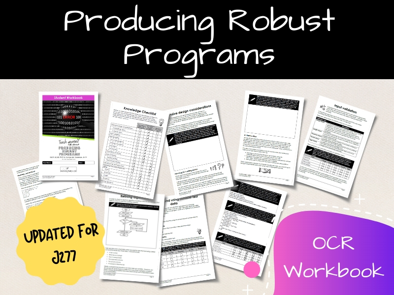 Producing Robust Programs OCR GCSE Computer Science Workbook (J277 ...