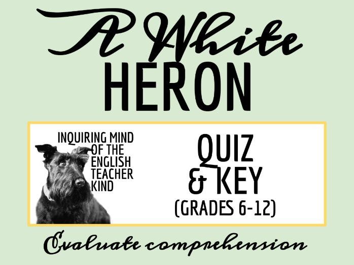 "A White Heron" by Sarah Orne Jewett Quiz and Answer Key (Short Story ...
