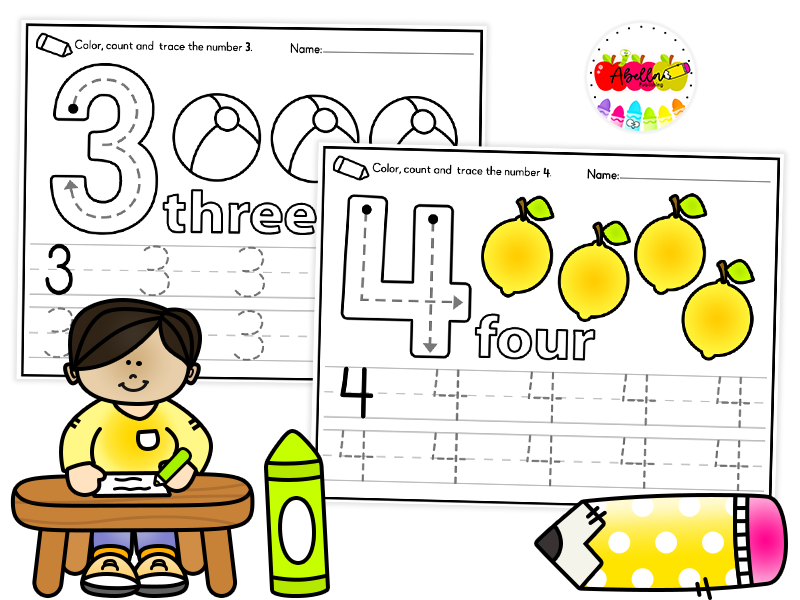 Preschool Beginner Math Worksheets for Kindergarten | Pre-K Numbers 1 ...