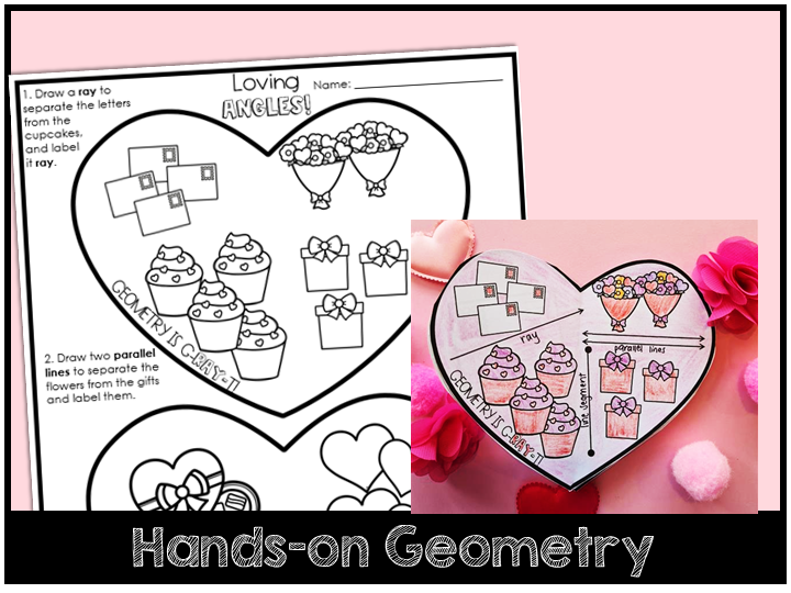 Valentines Day Geometry Lines Rays Parallel Perpendicular Angles Heart Craft | Teaching Resources