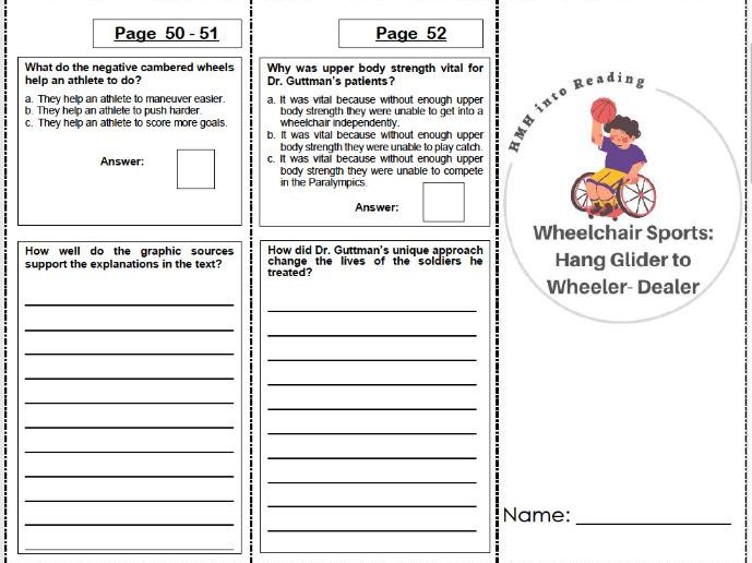 Wheelchair Sports Grade 5 HMH Into Reading Teaching Resources Wheelchair Sports Grade 5 HMH Into Reading Teaching Resources