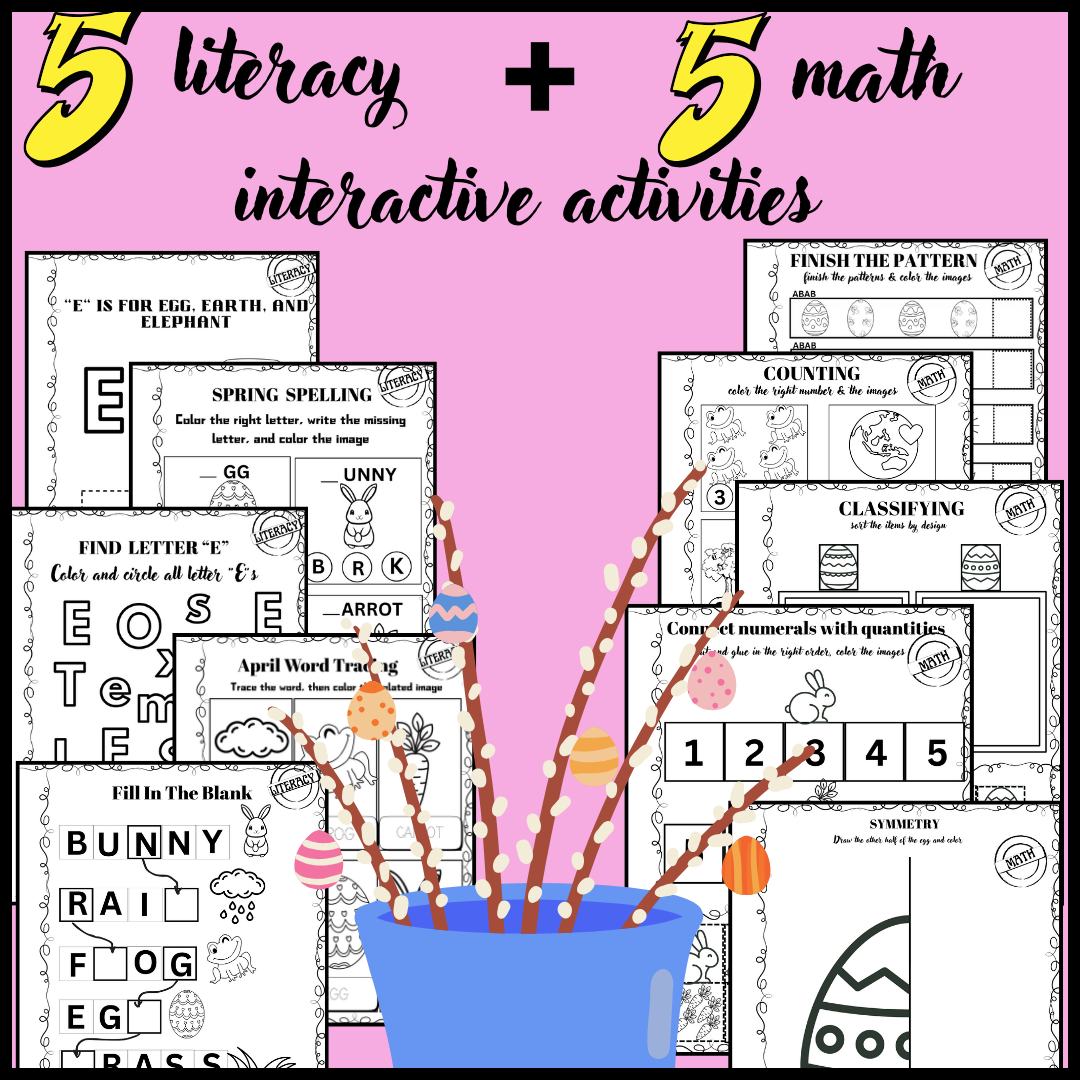 April Pre-K Monthly Journal | Literacy & Math Activities | Teaching ...