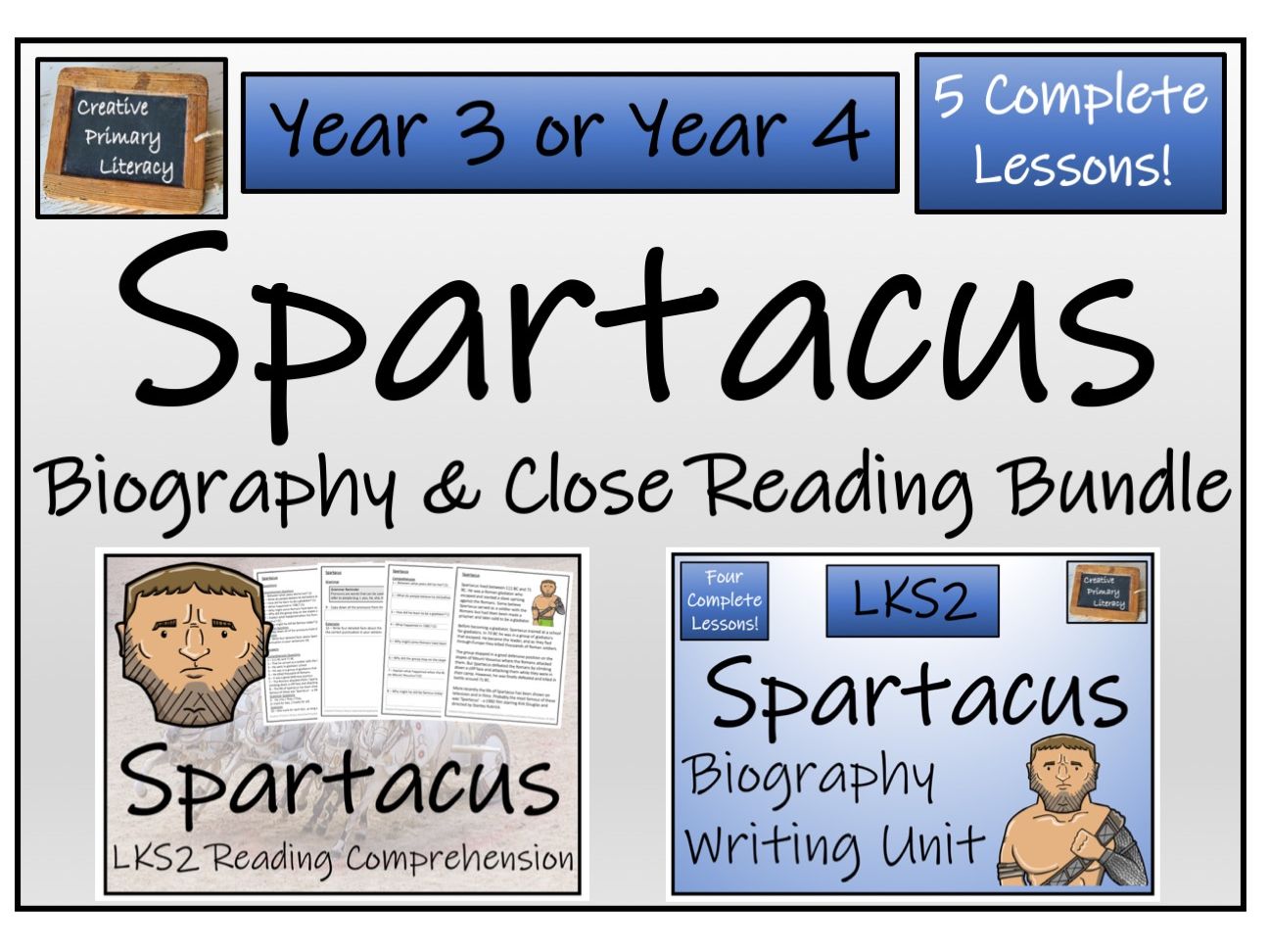 LKS2 Ancient Rome - Spartacus Reading Comprehension & Biography Bundle ...