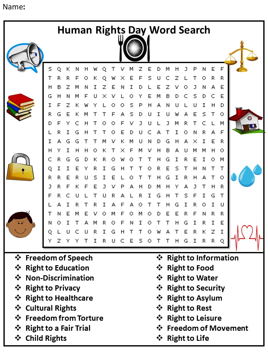 Human Rights Medium Word Search | KS2-KS3 Citizenship Vocabulary ...