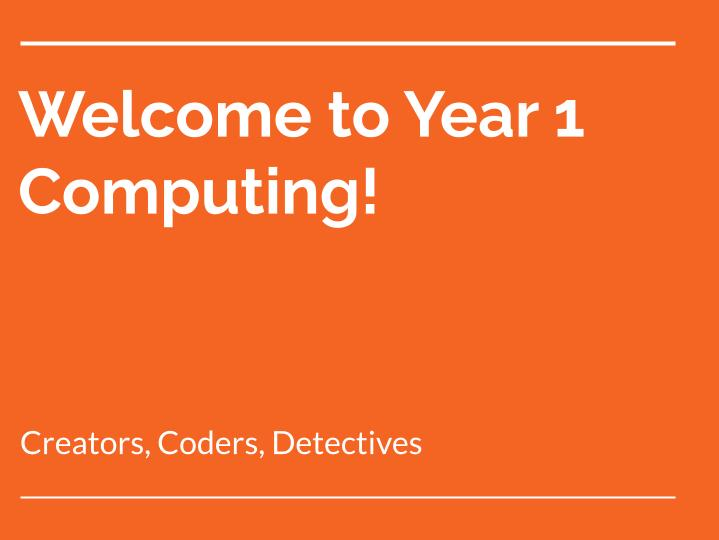 Welcome to Year 1 Computer Science - Offline Computing Carousel ...