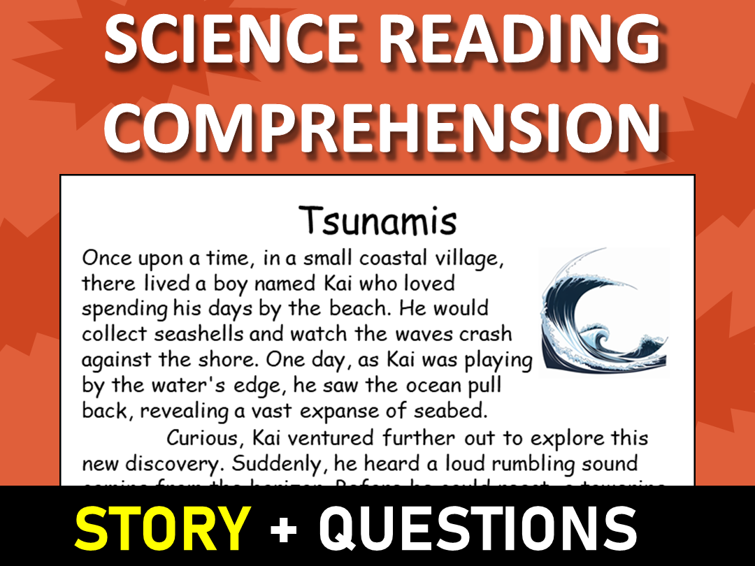 Tsunamis Reading Science Story Comprehension Questions Worksheet ...