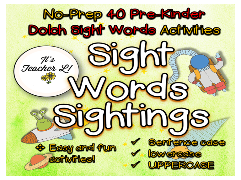 Dolch Sight Words No-Prep Pre-Kinder Worksheets | Teaching Resources