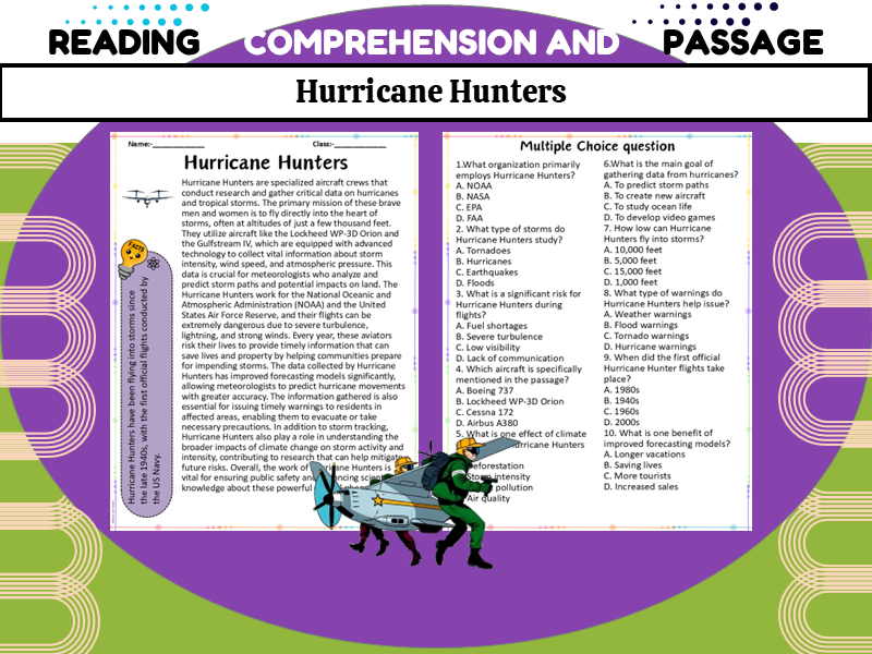 Explore Hurricane Hunters: Engaging Reading Passage with Insightful ...