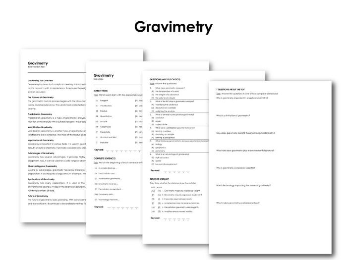 Gravimetry (Infotext and Exercises) | Teaching Resources