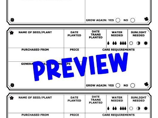 Plant & Seed Observation Sheet - KS1/KS2 Science Plant Growth Tracker ...