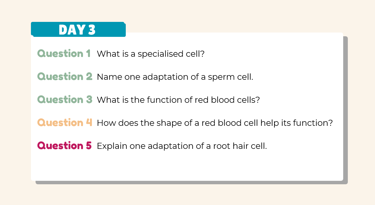 GCSE AQA Combined Science: Biology – 100-Day Retrieval Practice Quiz ...