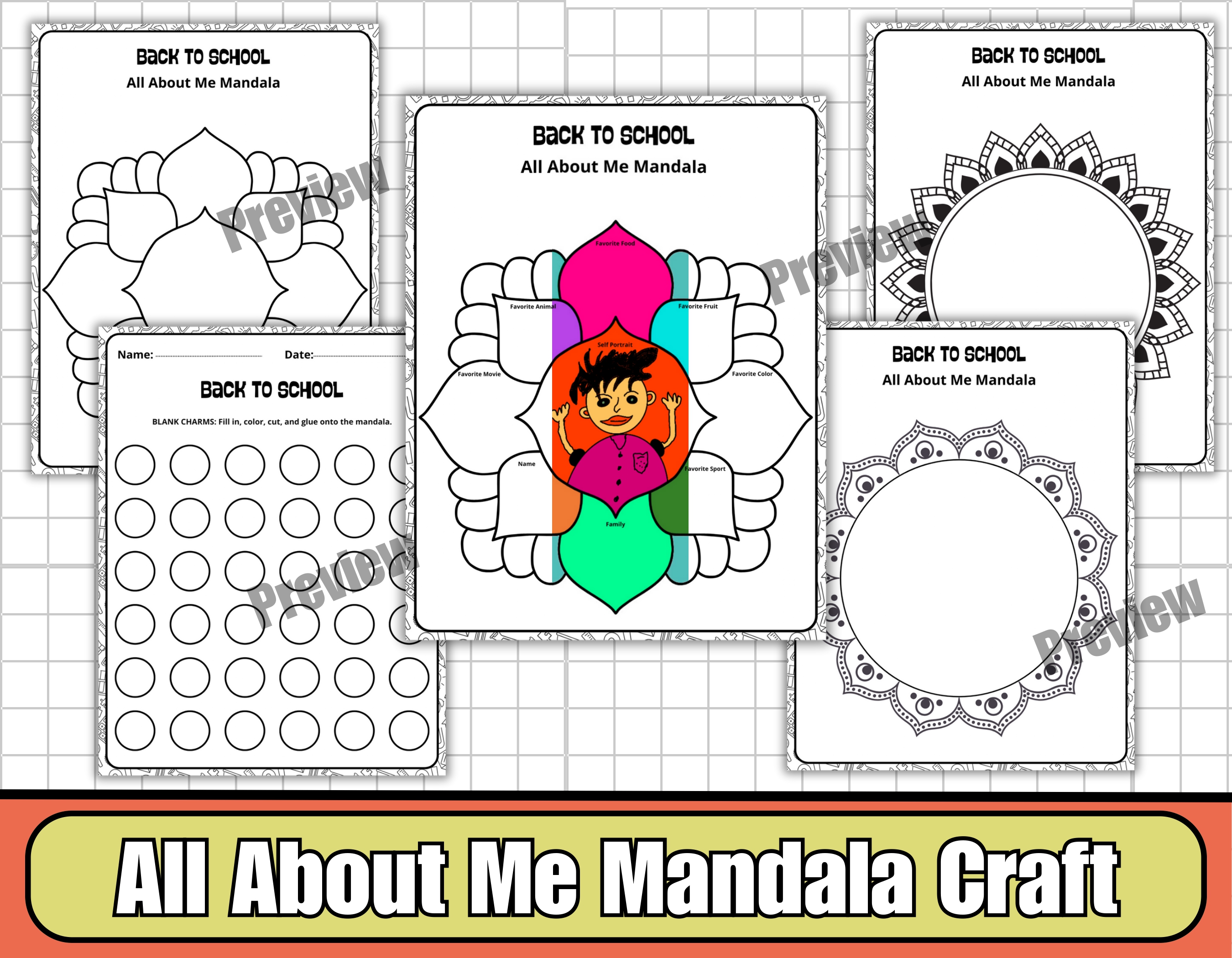 All About Me Mandala Craft | Get to Know Me Activity-Back to School-Cut ...