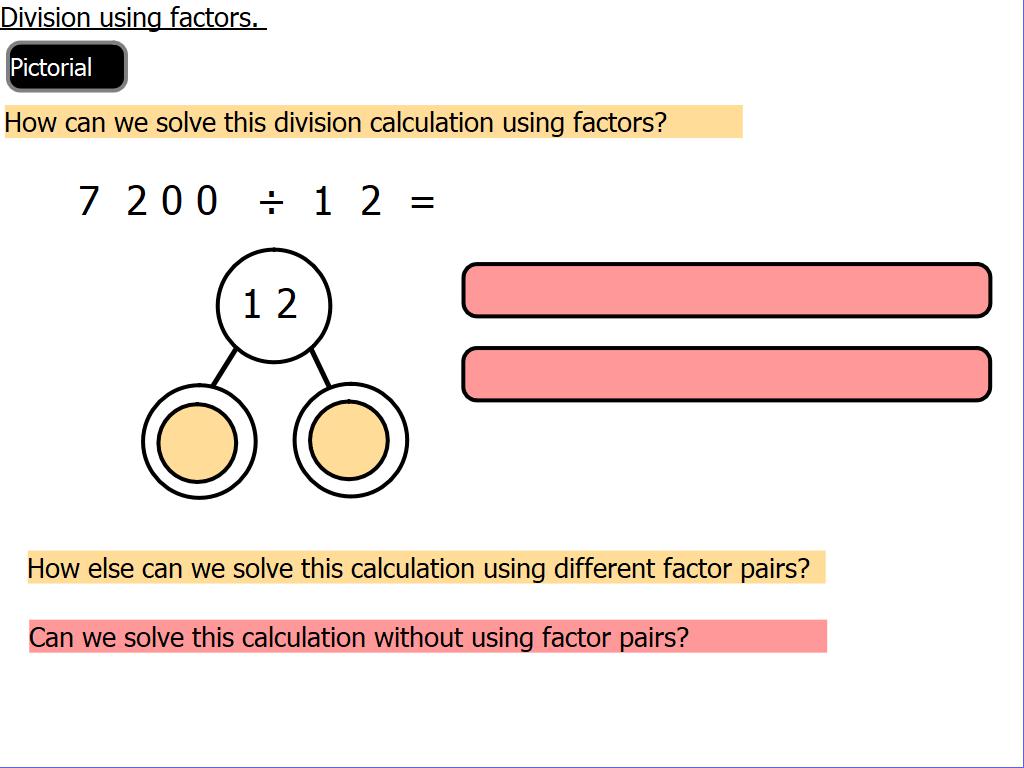 Four Operations Division Using Factors Year 6 Teaching Resources