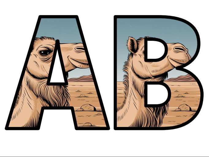 Animal Adaptations Camel Head Lettering Set Display Title Letters ...