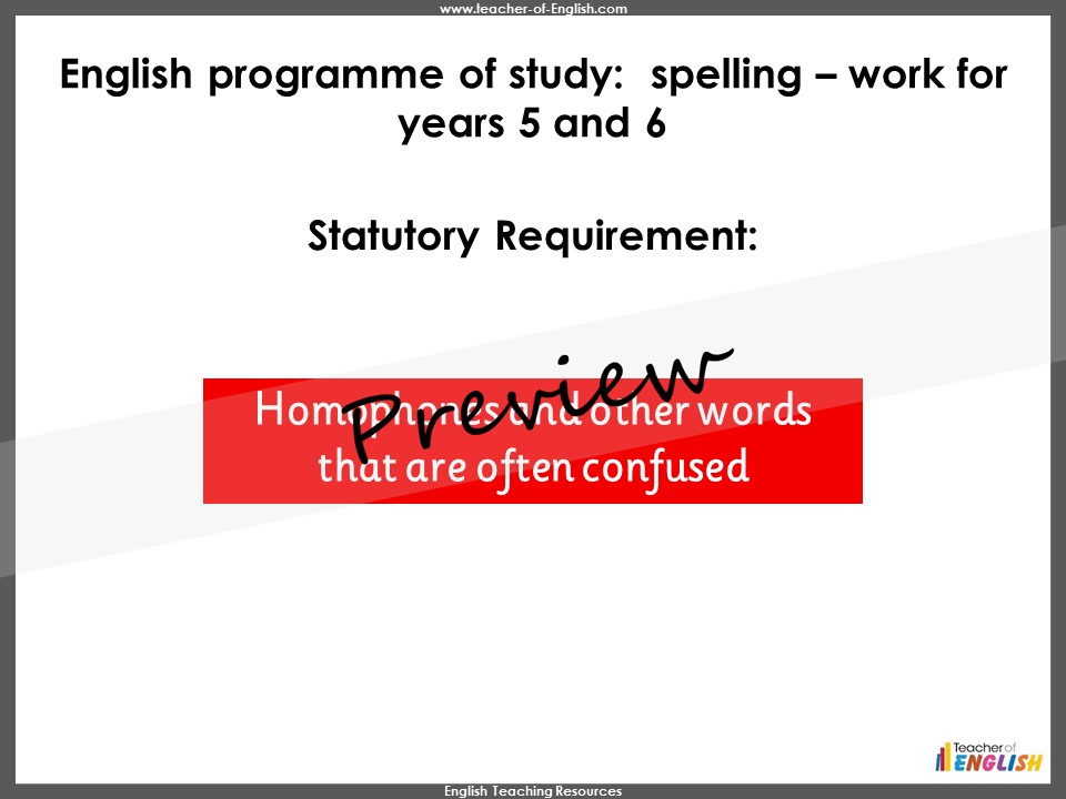 Homophones and Other Words that are Often Confused – KS2 Spelling ...