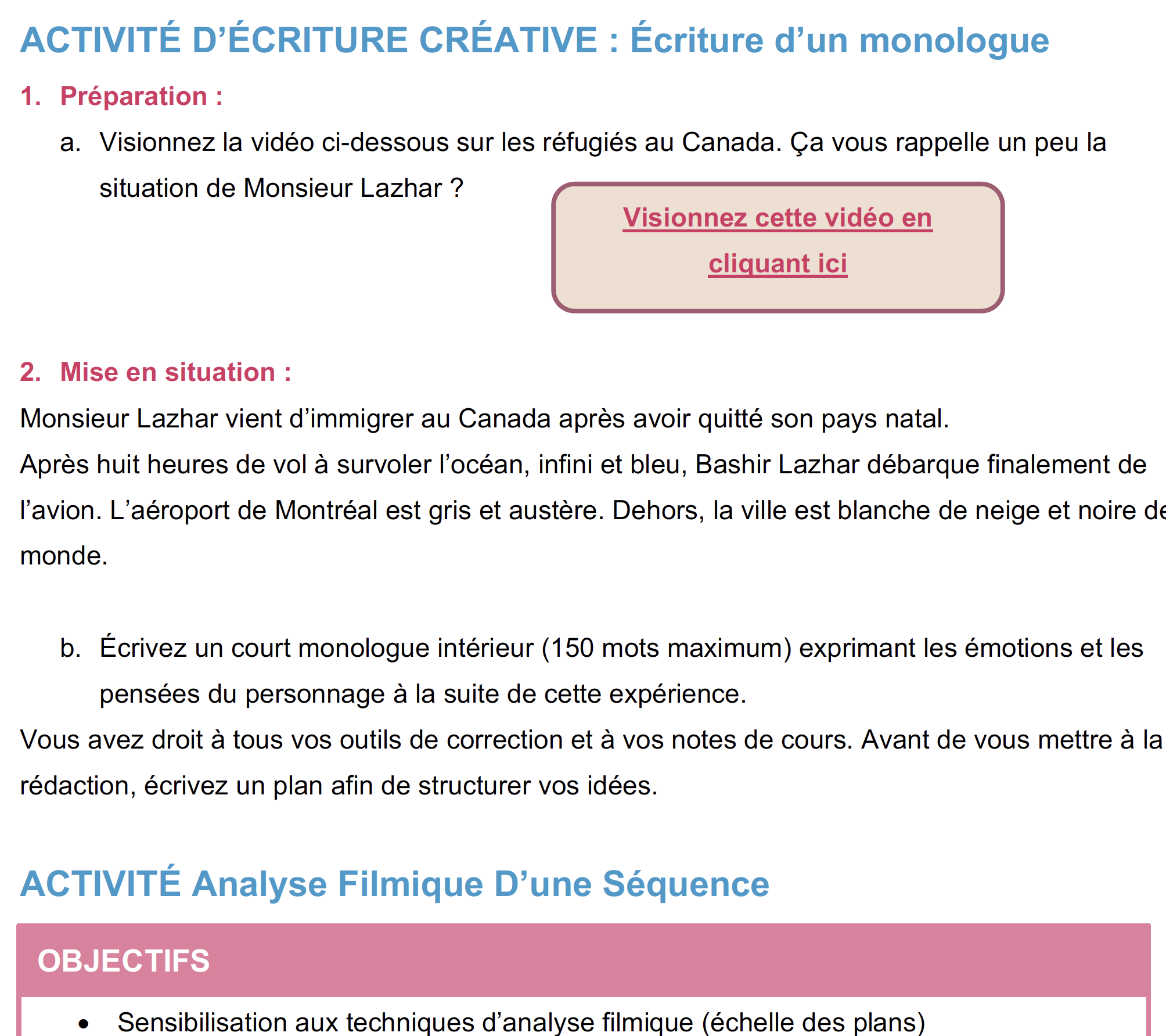 A2 French - Monsieur Lazhar - Film Study | Teaching Resources