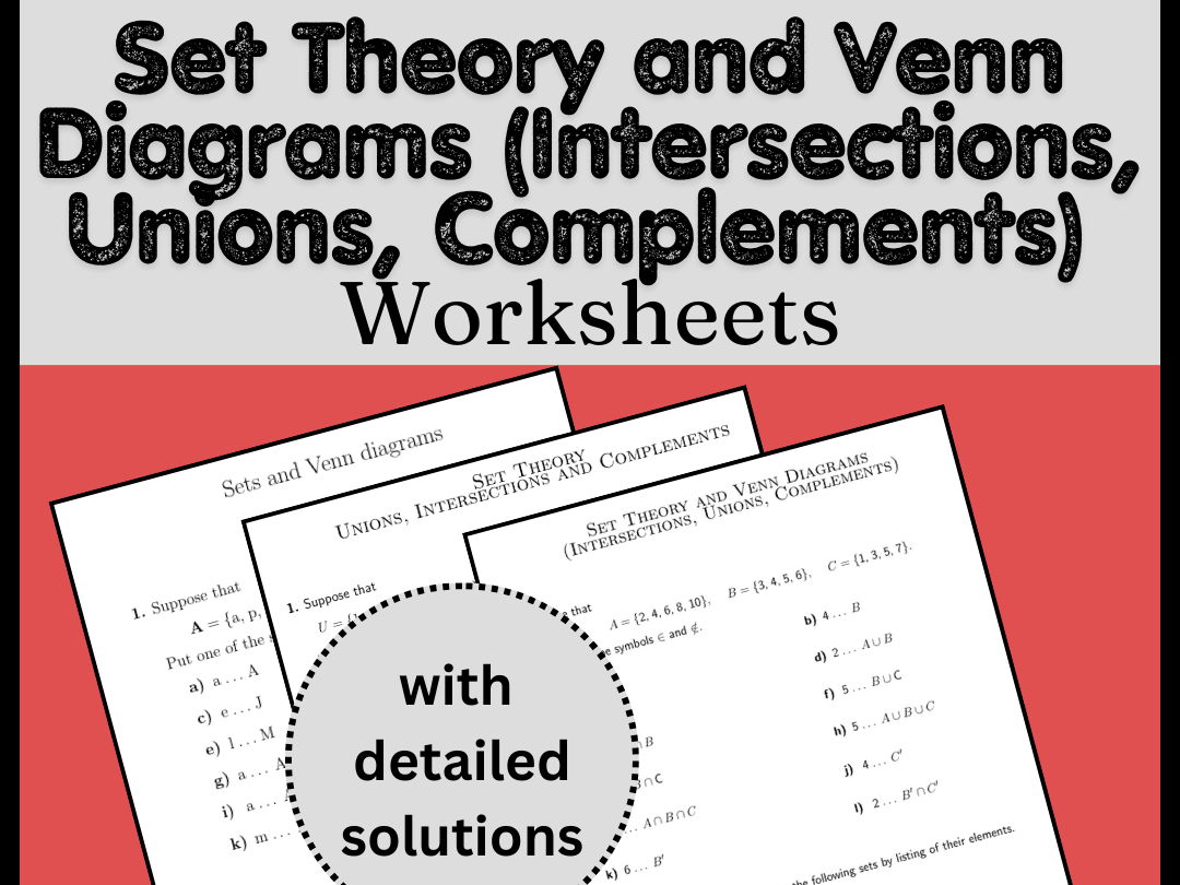 Set Theory and Venn Diagrams (Intersections, Unions, Complements ...