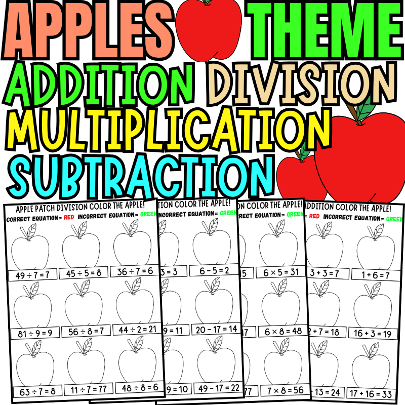 Apples Themed Activity Pack Math & Literacy Unit: The Life Cycle ...