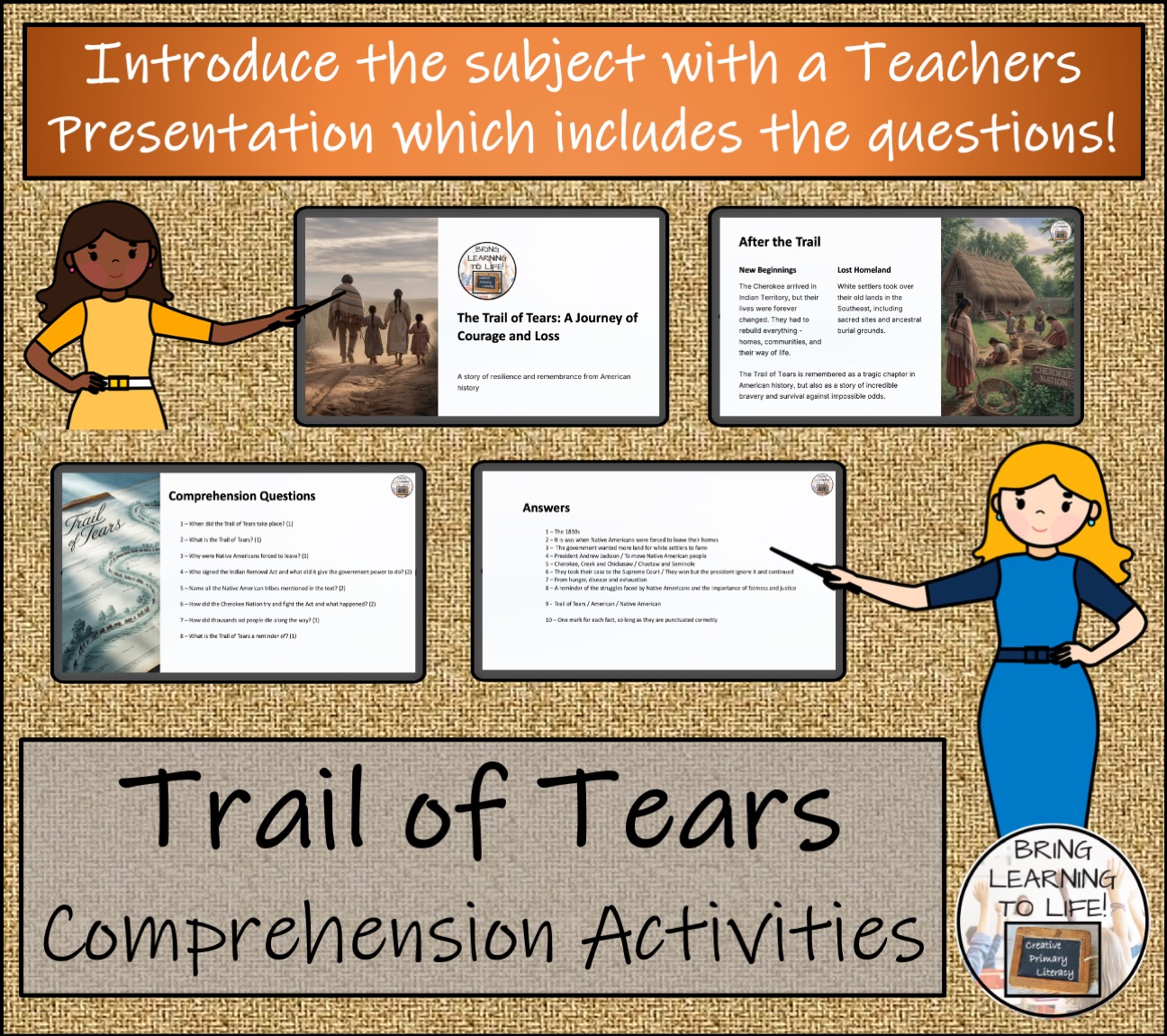 Trail of Tears Reading Comprehension Activities | Year 3 or Year 4 ...