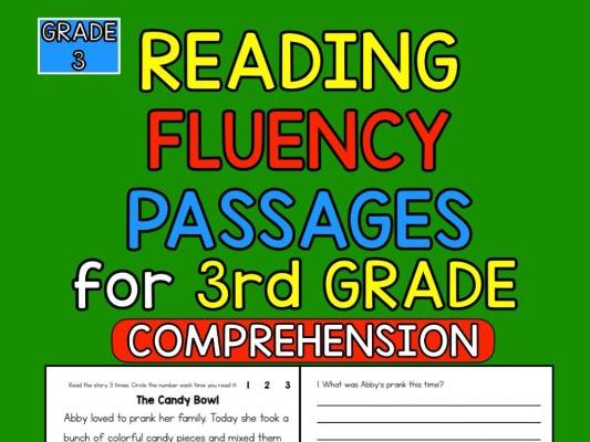 The 3rd Grade Reading Fluency Passages and Comprehension Questions ...