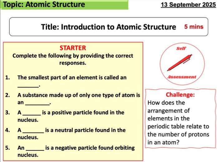 AS & A level Chemistry: Atomic Structure-Lesson 1 (In Topic 1 ...