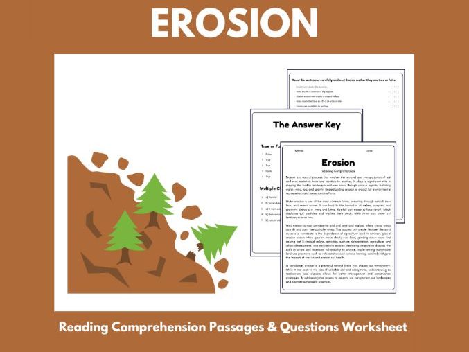 Erosion: Reading Comprehension Passages & Questions Worksheets ...