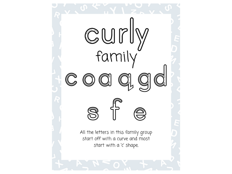 Curly Family Letter Worksheet | Teaching Resources