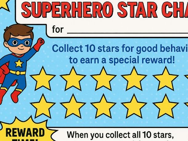 Superhero Reward Chart | Teaching Resources