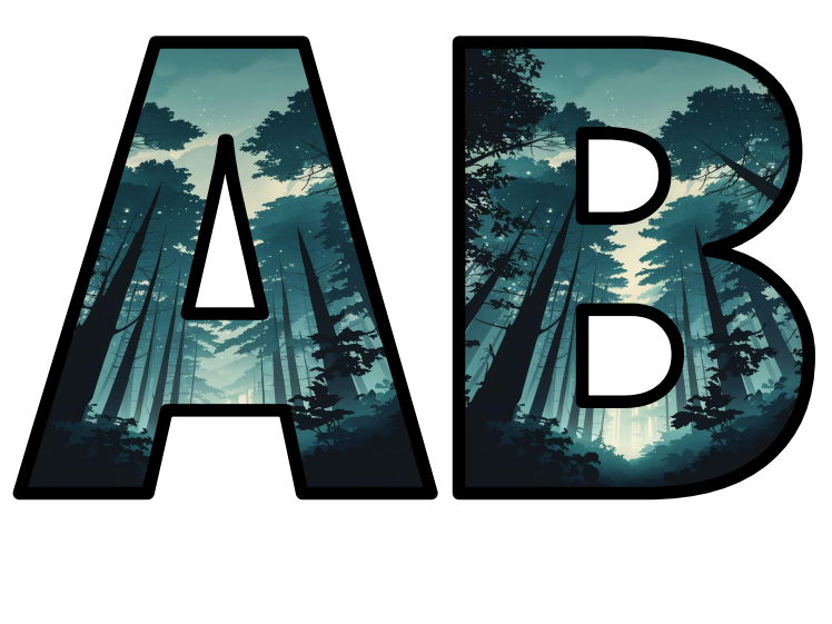 Gloomy Night Forest Lettering Set Instant Display Title All Letters ...